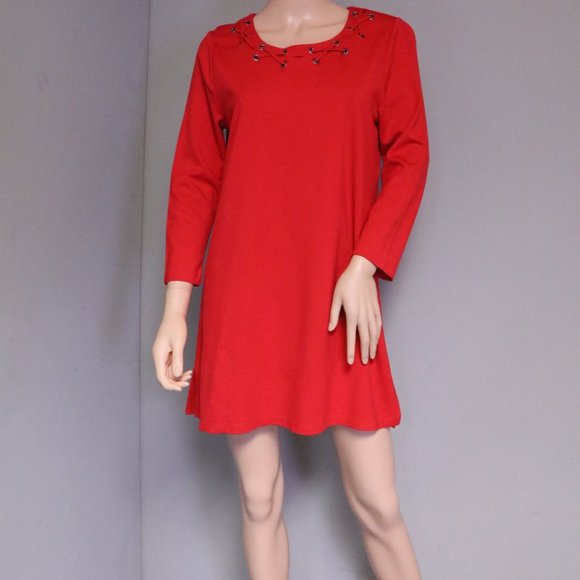 Lynn Ritchie Silver | Tops | Lynn Ritchie Silver Red Long Tunic Short Dress Size S New | Poshmark
